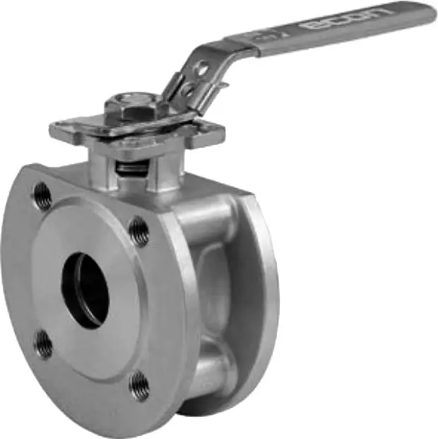BALL VALVE DIN STAINLESS STEEL, WAFER TYPE PN 16 #7383 DN 125 ...
